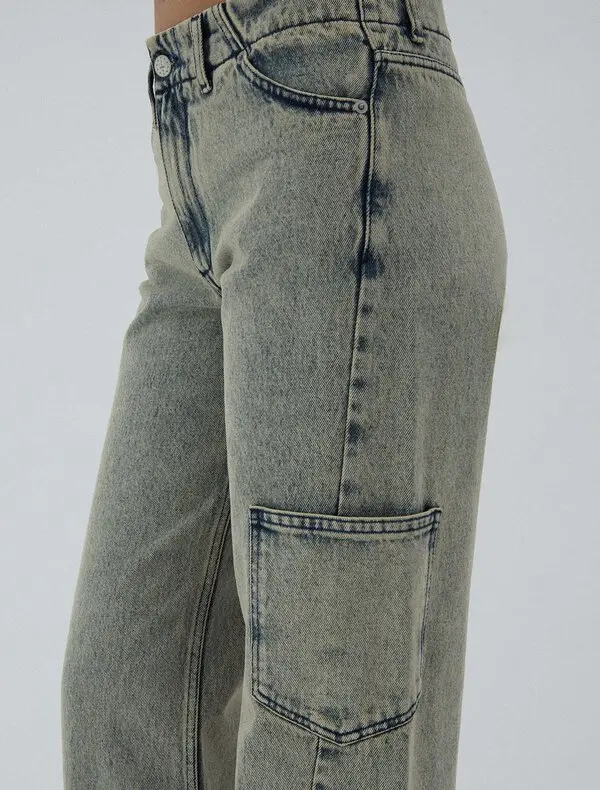 Paloma Wool Button-fastening Acid Wash Jeans