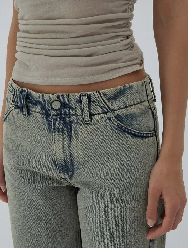 Paloma Wool Button-fastening Acid Wash Jeans