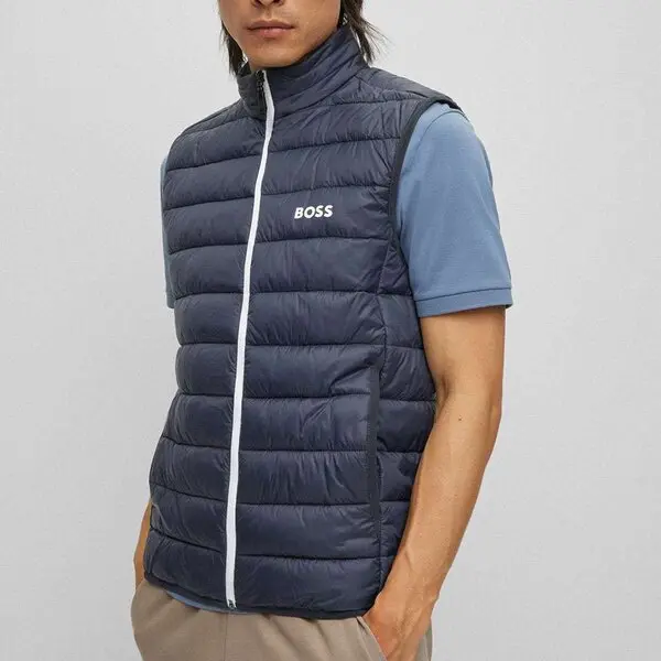 Hugo Boss Water-repellent Logo-printed Zipped Gilet