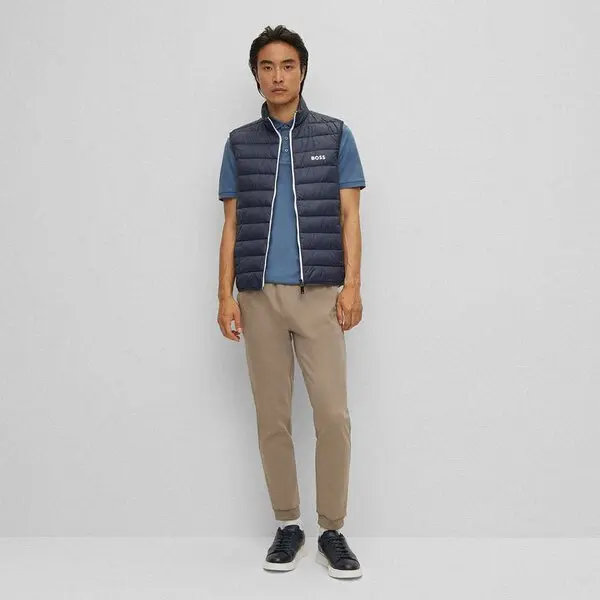 Hugo Boss Water-repellent Logo-printed Zipped Gilet