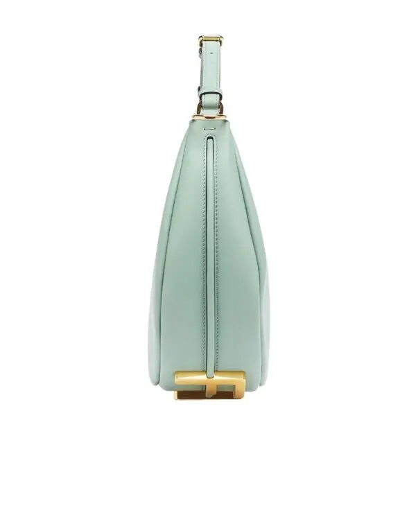 Fendi Leather Bag With Gold Tone Words - Green
