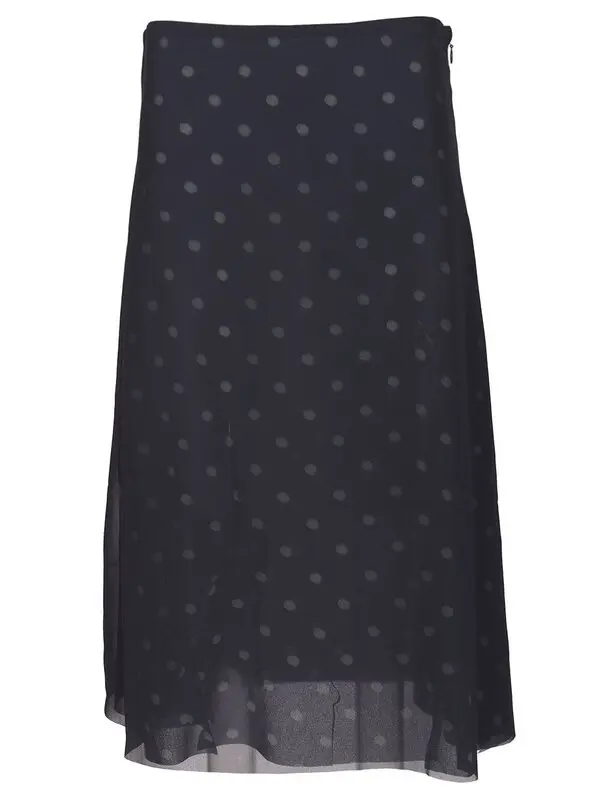 Acne Studios Polka Dot Layered A-line Skirt - Navy Blue/white