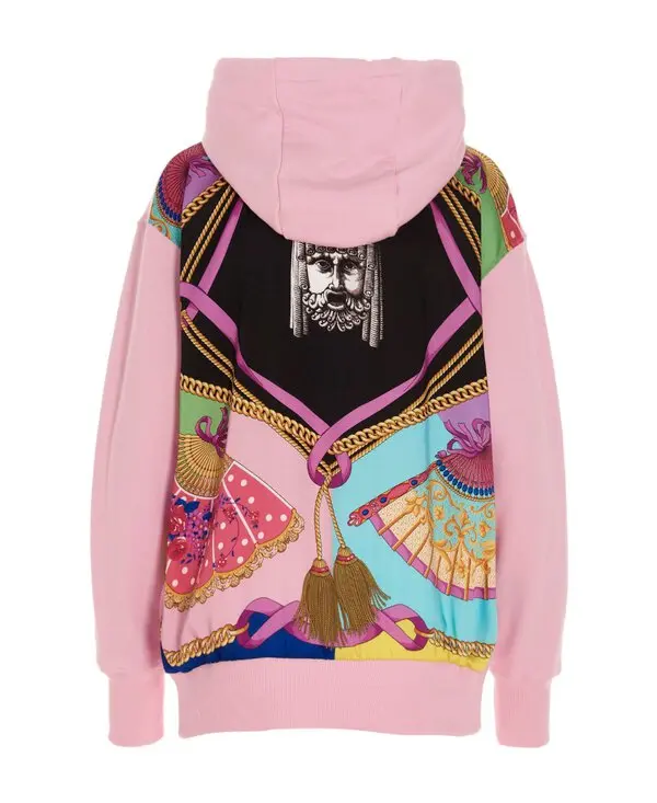 Versace Logo Printed Drawstring Hoodie