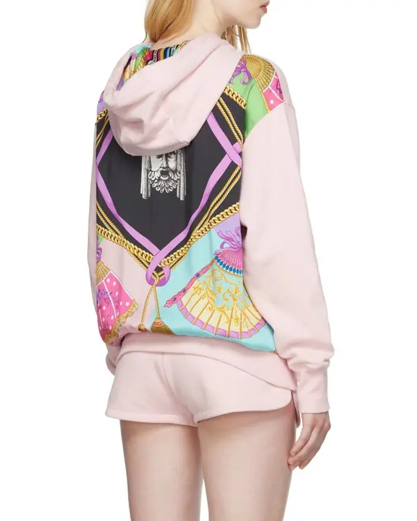 Versace Logo Printed Drawstring Hoodie