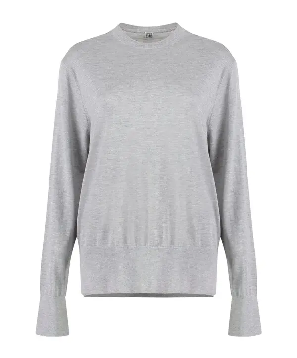 TOTEME Ribbed Crewneck Sweater - Gray