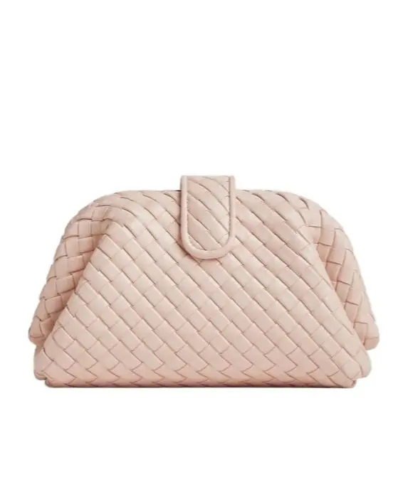 Bottega Veneta Lauren 1980 Clutch Bag - Embossed Powder