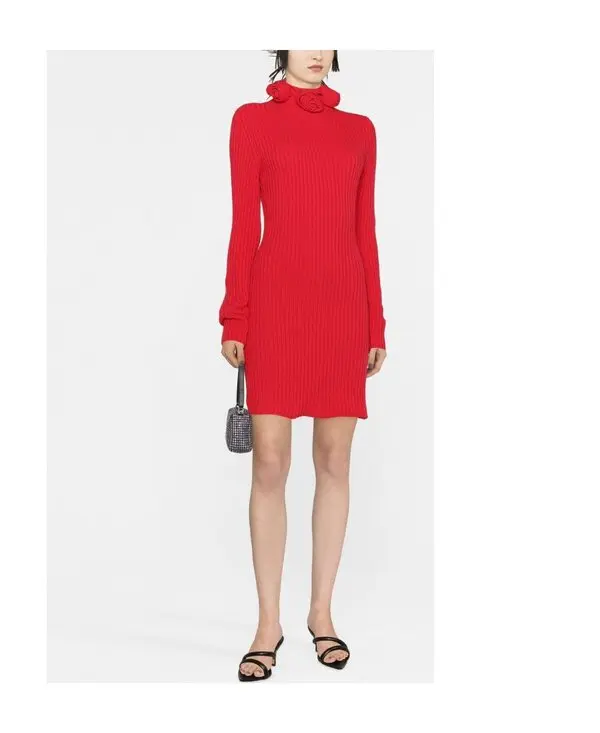 Blumarine High-neck Wool Mini Dress