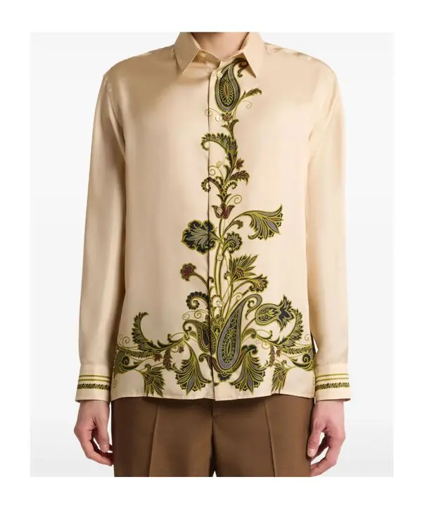 Etro Silk Shirt With Placed Print
