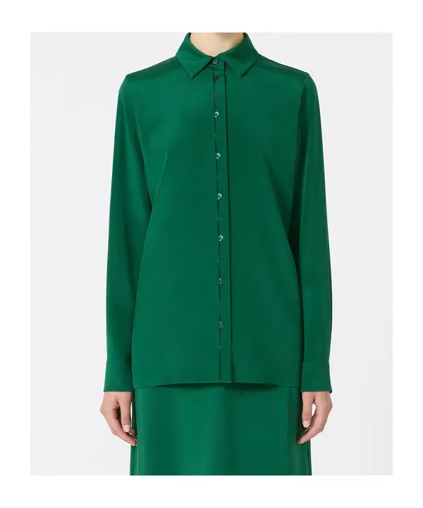 Max Mara Avion Button-up Long-sleeved Shirt - Emerald