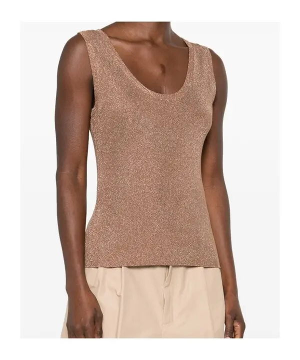 Fabiana Filippi Sleeveless Lurex Knit Top With Sequin Details