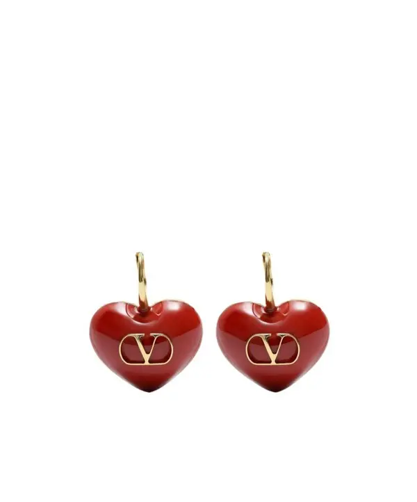 Valentino Garavani Coeur Royal Earrings - Red