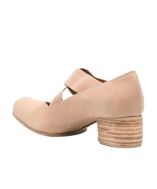 UMA WANG High-heeled Square-toe Ballet Flats With Criss-cross Straps - Rose/rose