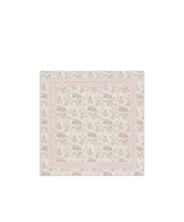 Dior Square Shawl - White And Pink