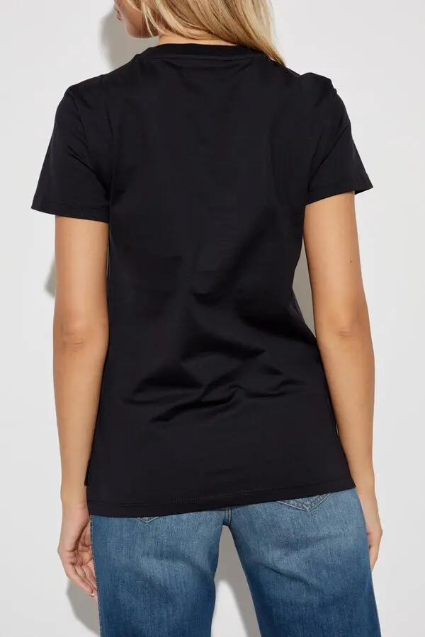 Max Mara Fara Crewneck T-shirt With Logo - Black