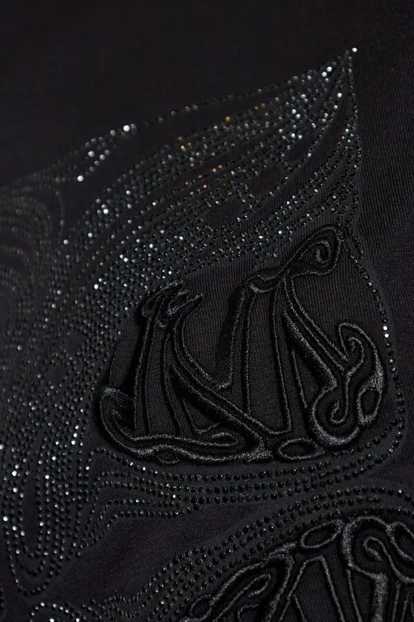 Max Mara Fara Crewneck T-shirt With Logo - Black