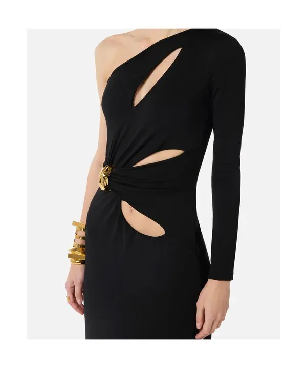 Elisabetta Franchi One-shoulder Cut-out Maxi Dress