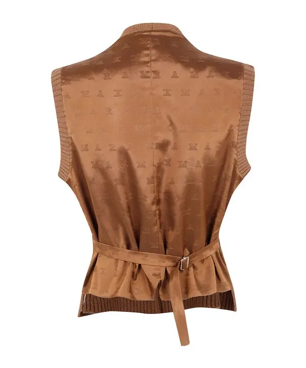 Max Mara V-neck Ribbed Knit Button-up Gilet - No