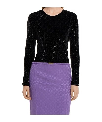 Gucci Embroidered Stretch Chenille Top