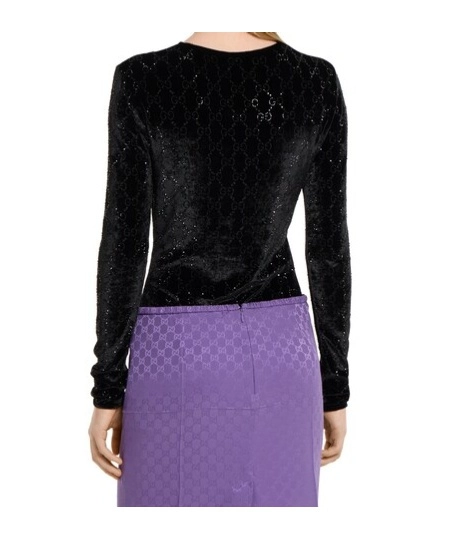 Gucci Embroidered Stretch Chenille Top