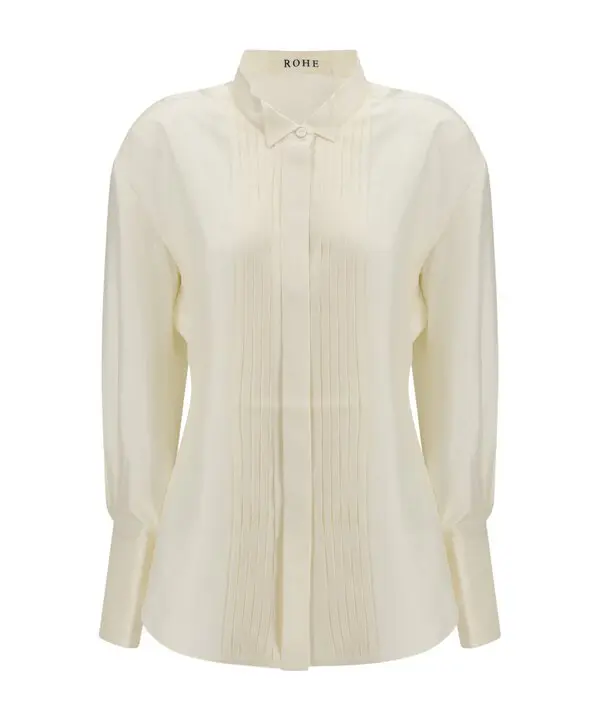 RÓHE Long Sleeve Buttoned Shirt With Pintucks - White