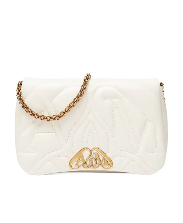 Alexander McQueen Seal Chain Shoulder Bag - White