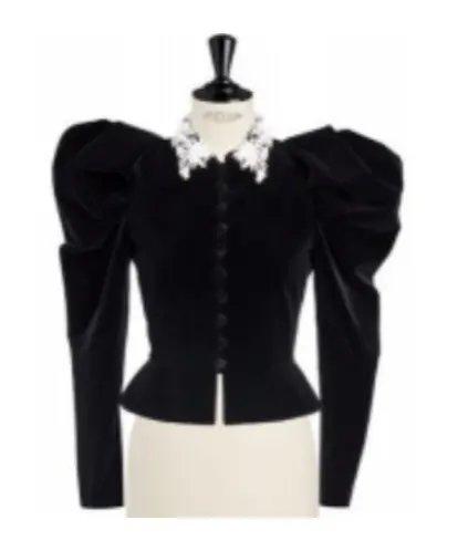 Dior Fitted Jacket With Puff Sleeves And Lace Collar