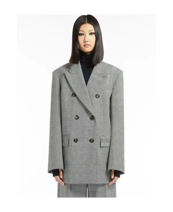 Sportmax Double-breasted Check Blazer