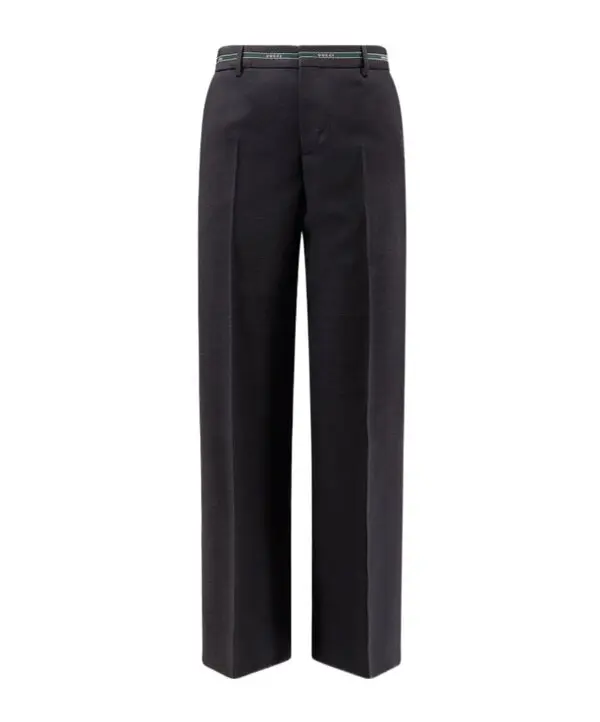 Gucci Logo Waistband Straight Leg Trousers