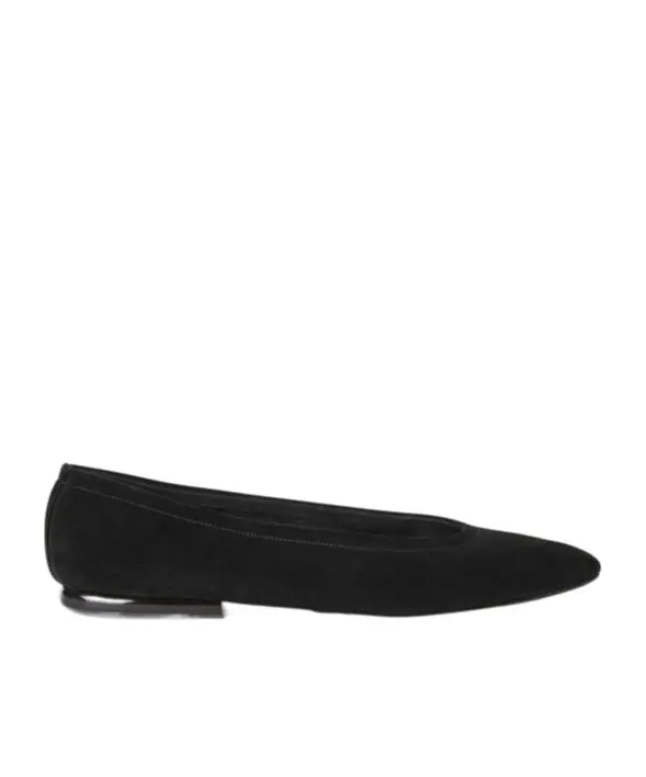 Loro Piana Primula Round Toe Slip-on Flats - Black