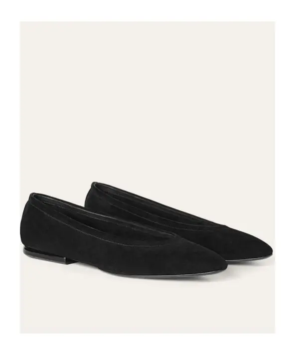 Loro Piana Primula Round Toe Slip-on Flats - Black