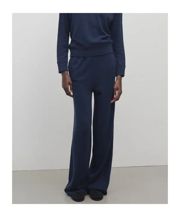THE ROW Koriona Jogger Pants In Silk Jersey - Navy