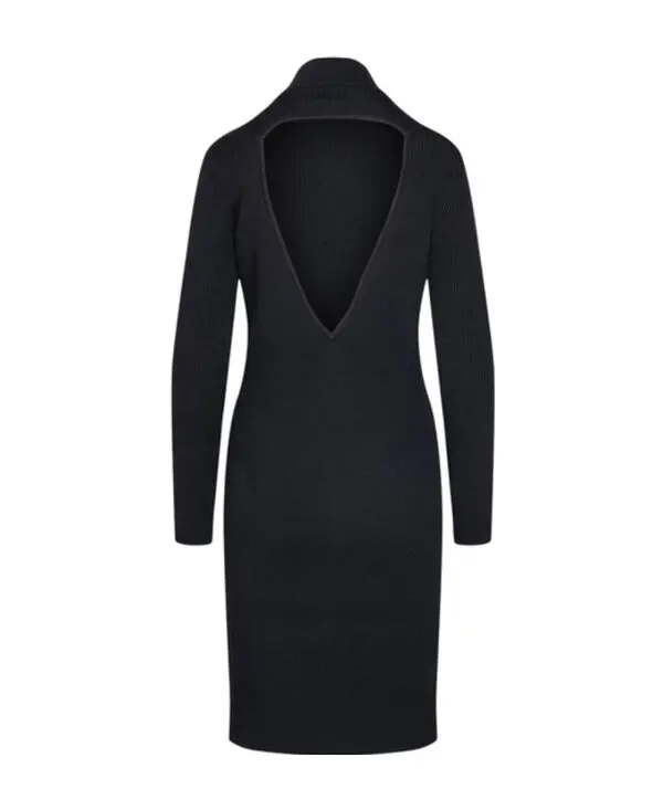 Bottega Veneta Open Back Turtleneck Knit Dress