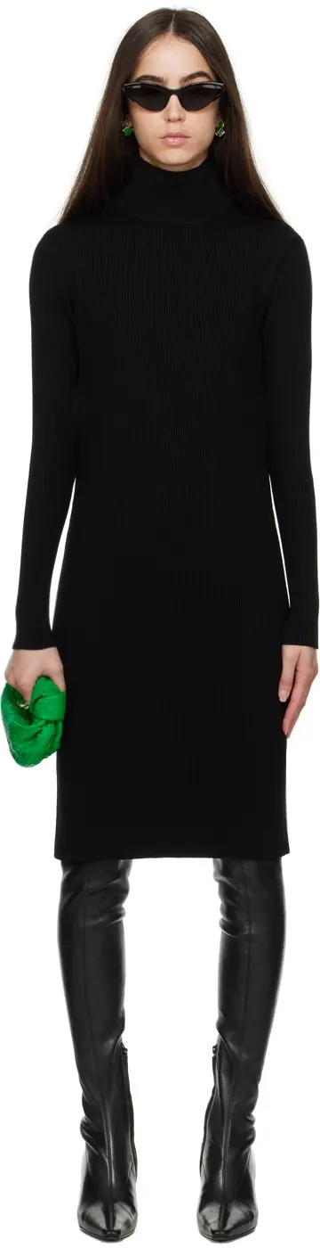 Bottega Veneta Open Back Turtleneck Knit Dress