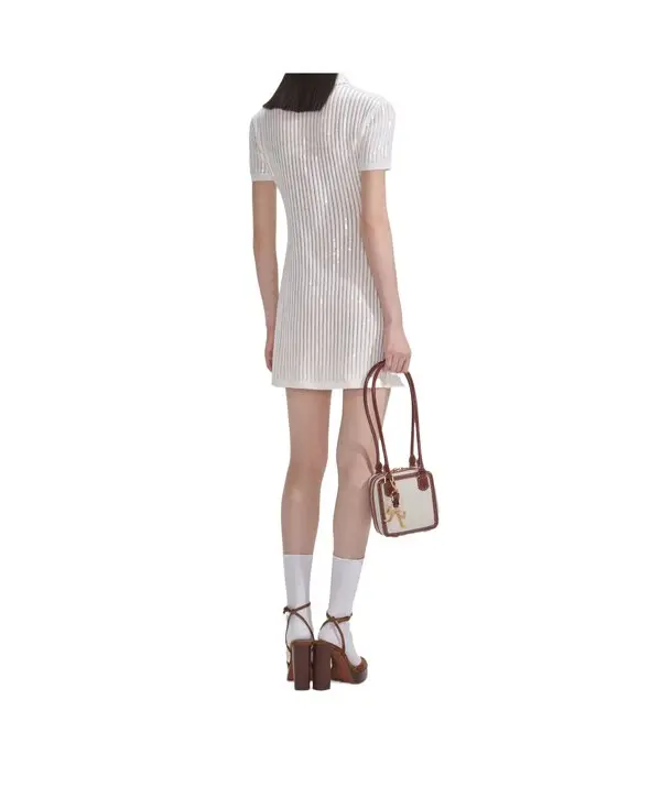 SELF-PORTRAIT Sequin Crochet Mini Dress