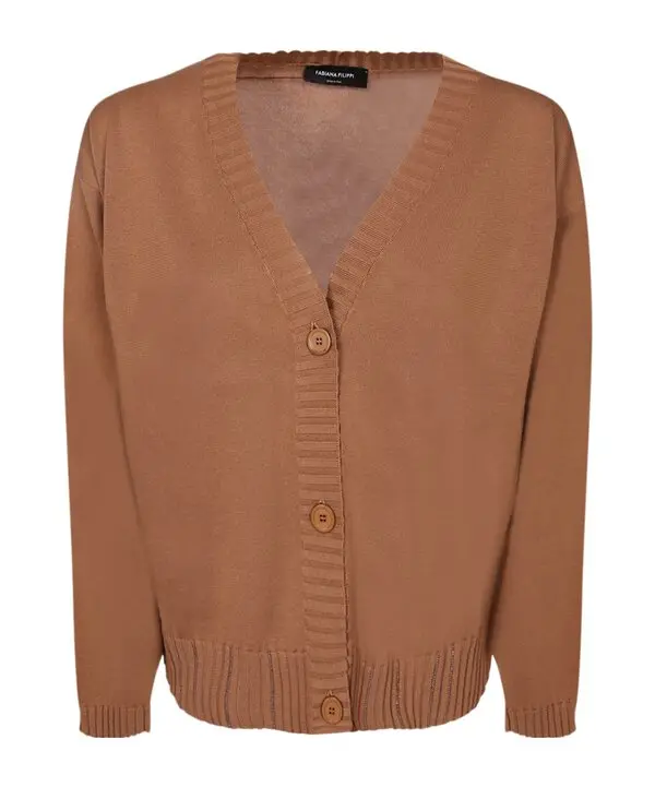 Fabiana Filippi V-neck Button Cardigan - Brown