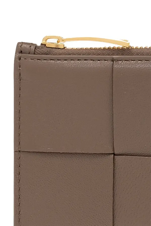 Bottega Veneta Intreccio Zipped Wallet - Brown