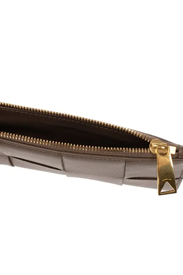 Bottega Veneta Intreccio Zipped Wallet - Brown