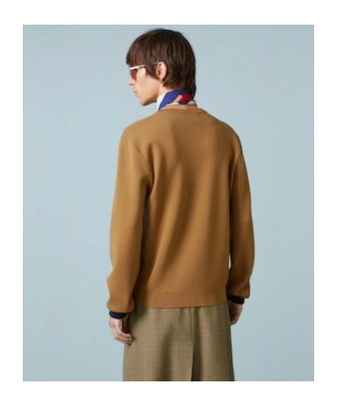 Gucci Interlocking G V-neck Jumper With Striped Detail