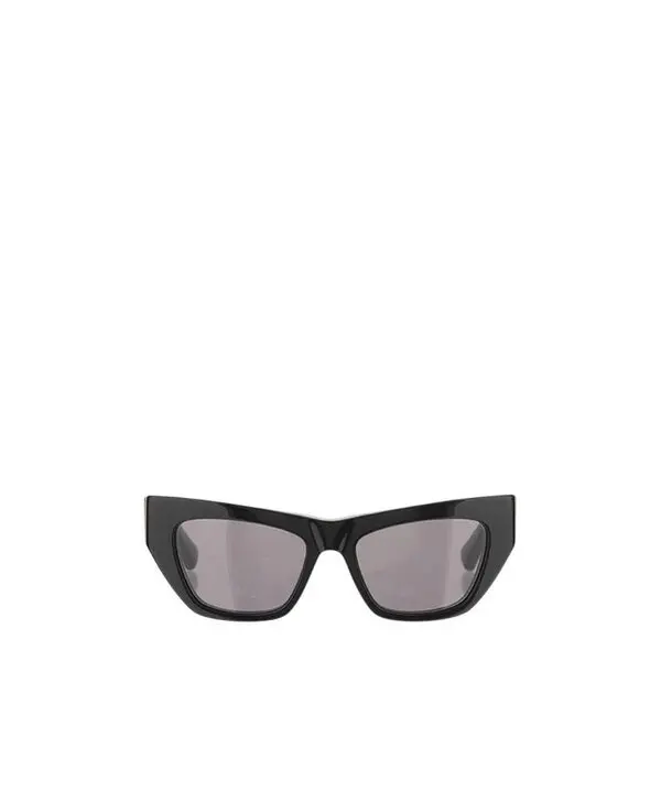 Bottega Veneta Cat Eye Frame Sunglasses With Gold Tone Inserts - Gray