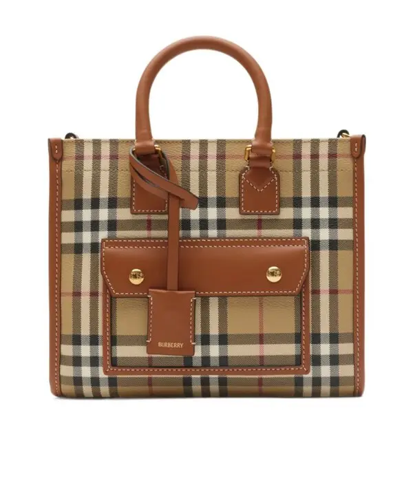 Burberry Mini Freya Tote Bag - Archive Beige/briar Brown