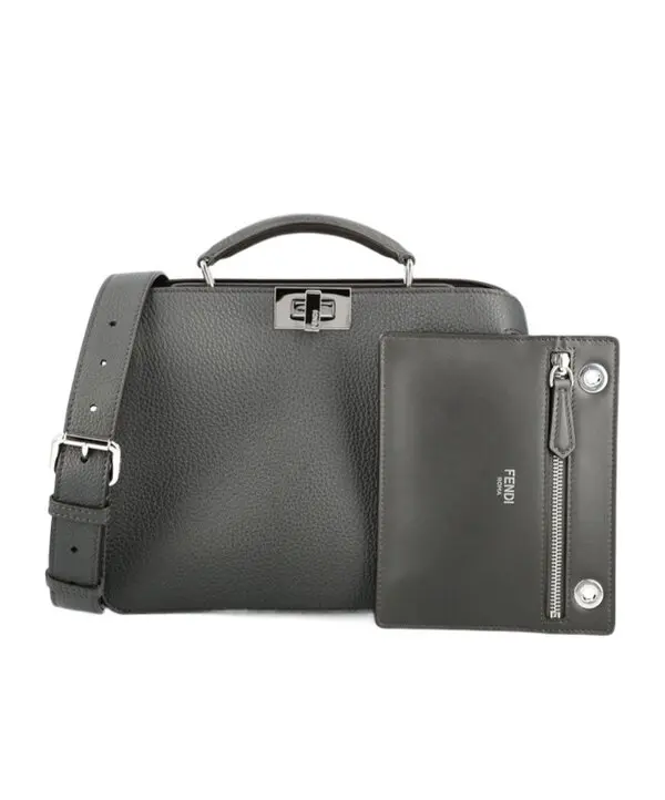 Fendi Peekaboo Iseeu Small Messenger Bag - Gray