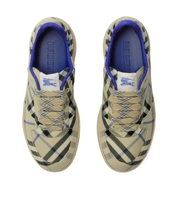 Burberry Checked Lace-up Sneakers - Check Lichen