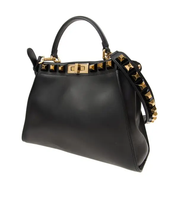Fendi Logo Twist Lock Shoulder Bag