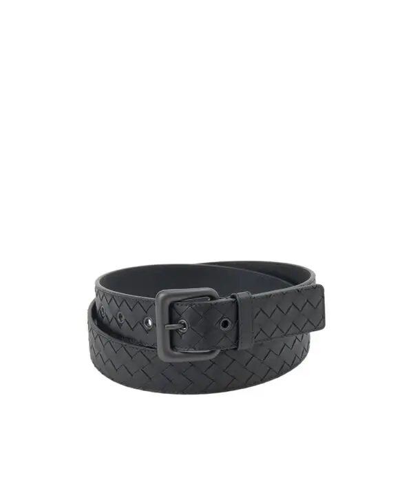 Bottega Veneta Intrecciato Buckle Belt - Black