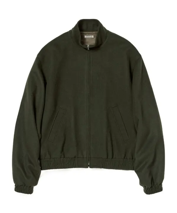 Auralee Baby Camel Flannel Zip Blouson - Dark Brown