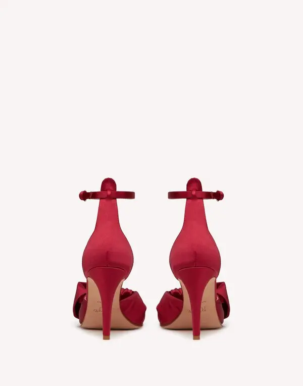 Red Valentino Valentino Satin Bow-embellished Pumps - Red