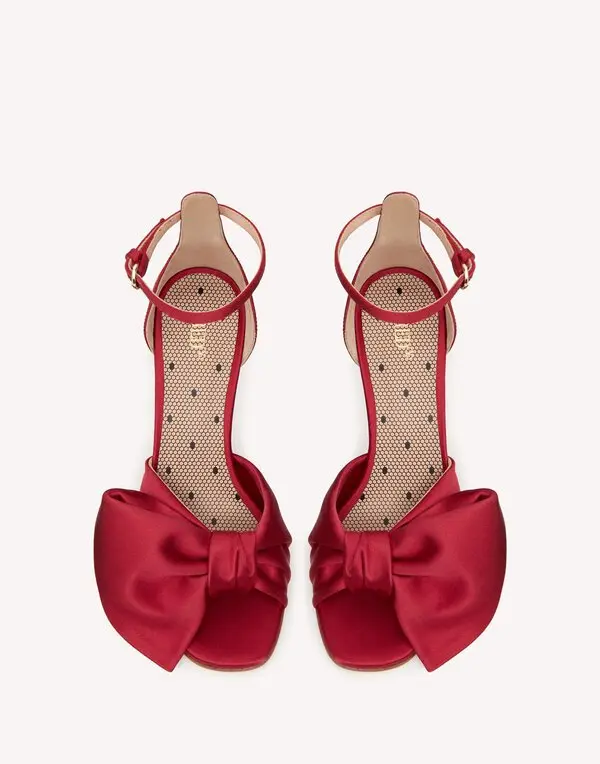 Red Valentino Valentino Satin Bow-embellished Pumps - Red