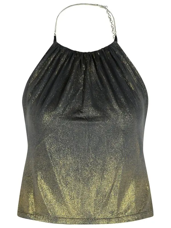 DIESEL® T-ireni Jersey Halter Top With Chain Detail