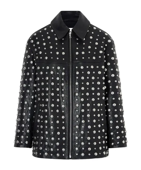 Nour Hammour Studded Leather Jacket