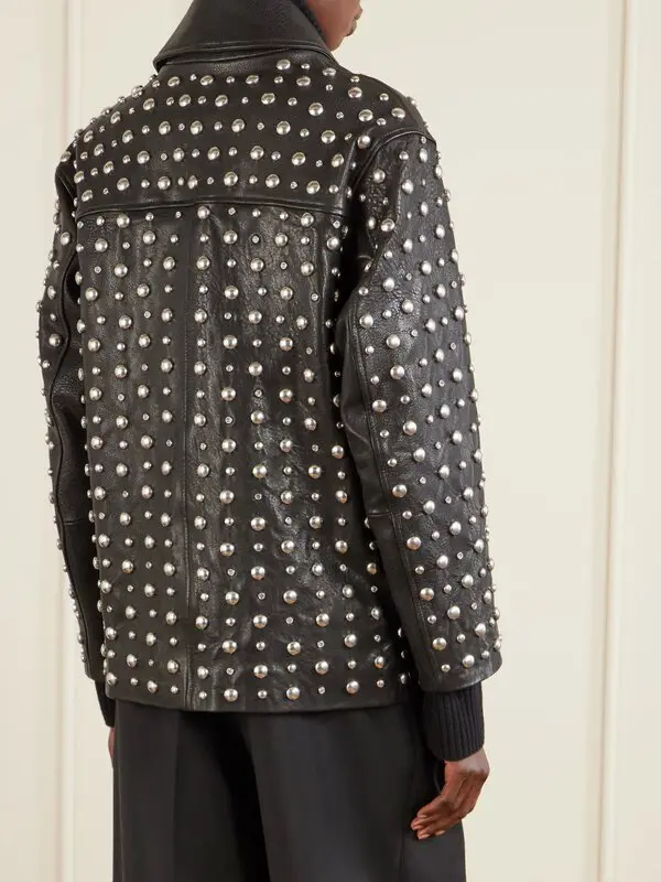 Nour Hammour Studded Leather Jacket